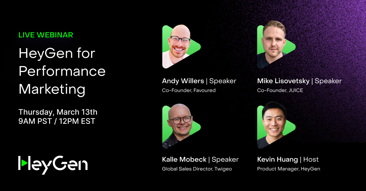 HeyGen for Performance Marketing UGC Ads - Event | HeyGen Hub