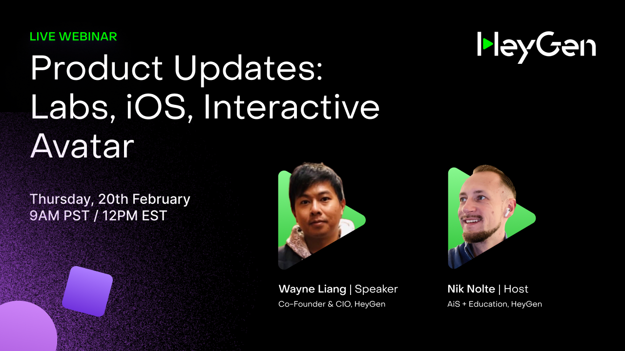 HeyGen Product Updates: Labs, iOS, Interactive Avatar - Video | HeyGen