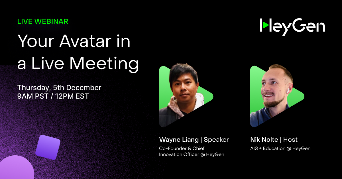 Your Avatar In A Live Meeting - Event | HeyGen Hub