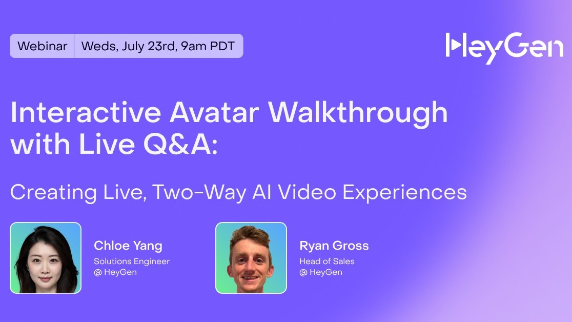 Interactive Avatar Walkthrough with Live Q&A - Video | HeyGen Hub