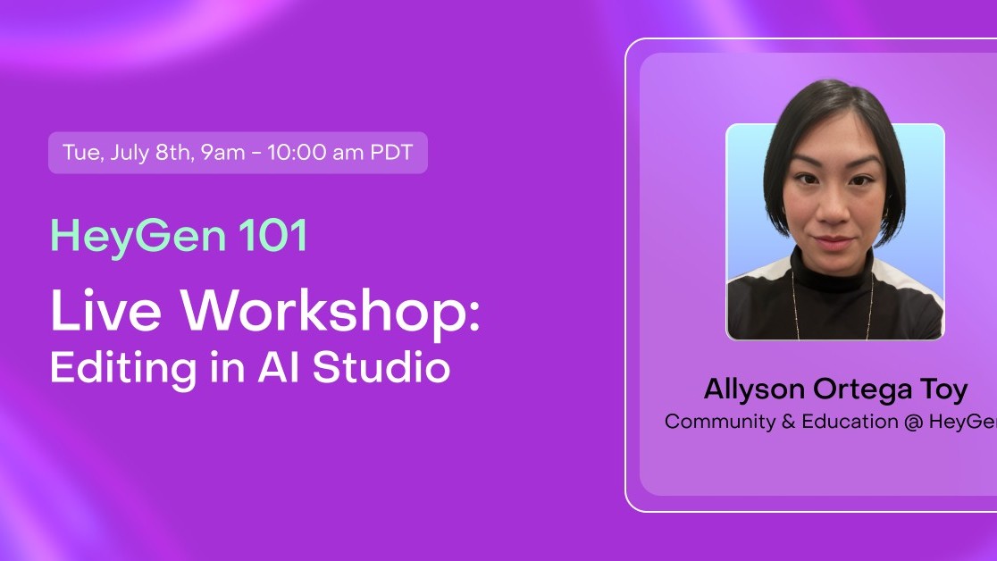 HeyGen 101 Live Workshop - Video | HeyGen