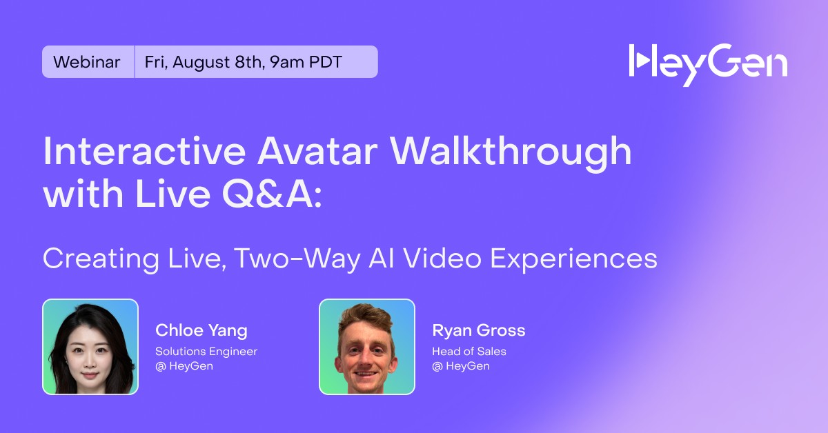 Interactive Avatar Walkthrough with Live Q&A - Event | HeyGen