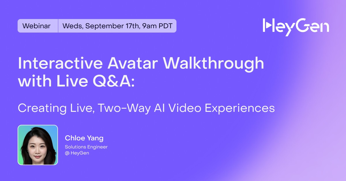 Interactive Avatar Demo: Creating Live, Two-Way Video Experiences ...