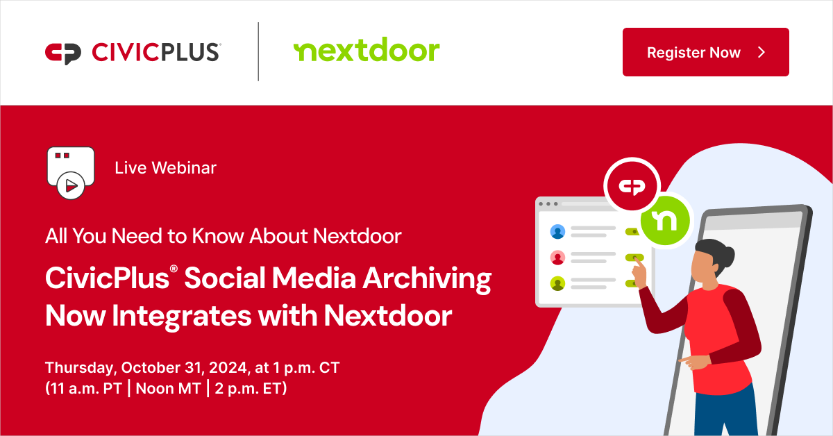 Webinar: Civic Plus Social Media Archiving for Nextdoor 10/31 at 2 p.m. ET - Event | Nextdoor ...