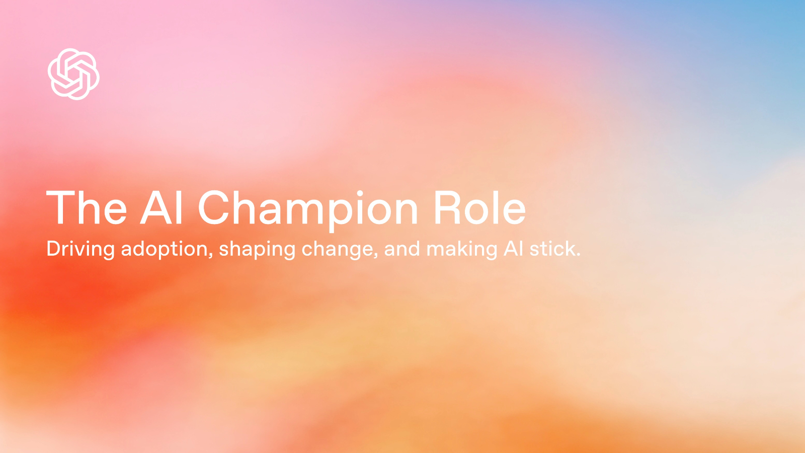 The AI Champion role - Resource | OpenAI Academy