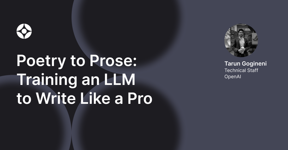 Poetry to Prose: Training a LLM to Write Like a Pro - Event | OpenAI Forum