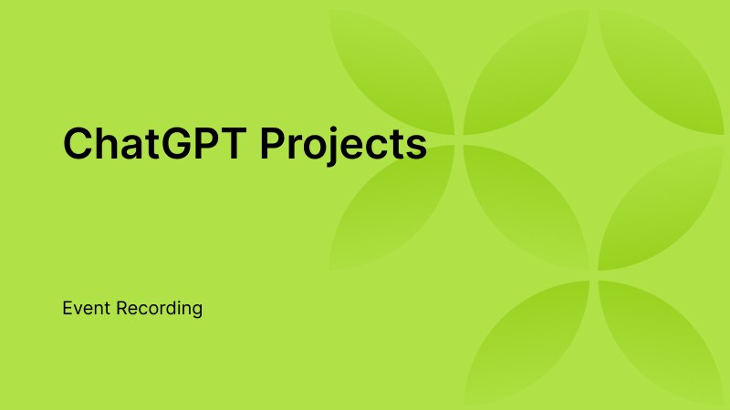 ChatGPT Projects - Video | OpenAI Forum