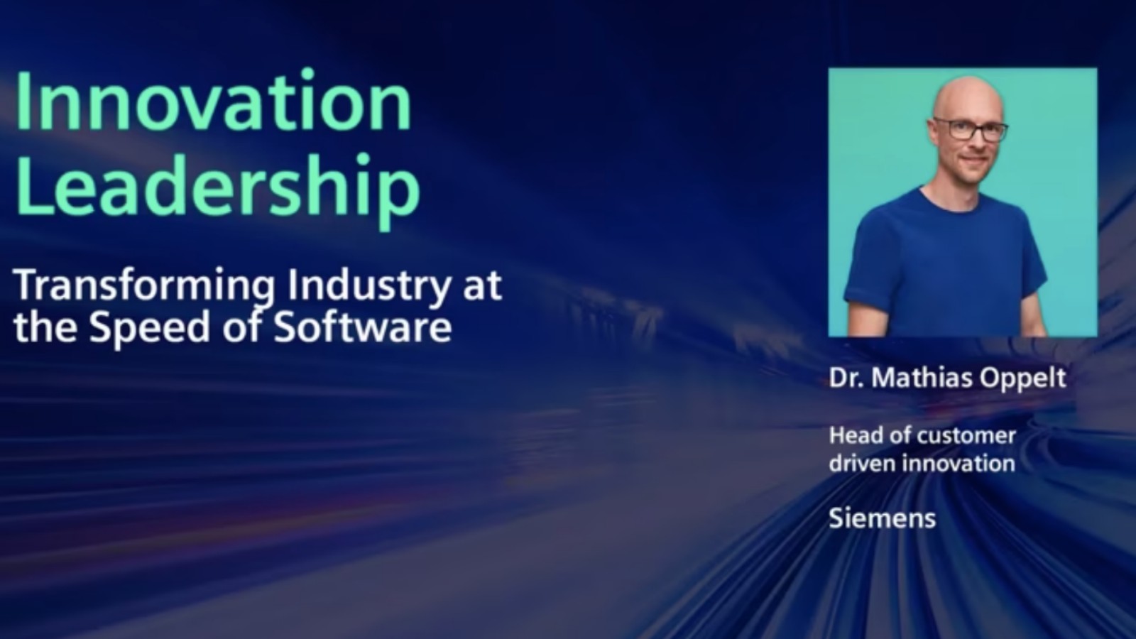 Transforming Industry at the Speed of Software - Mathias Oppelt - Video | Siemens Xcelerator ...